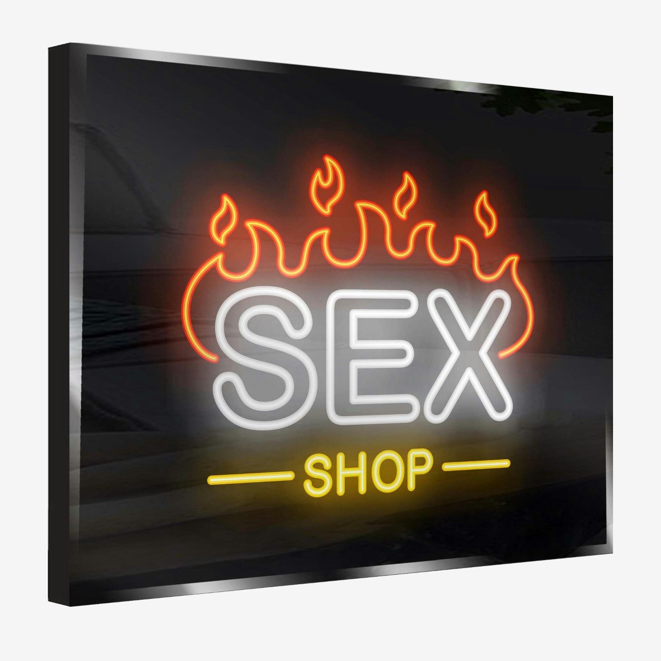 Rectangular Led Neon Sign Neon Sex Shop By Madaboutneon Fy