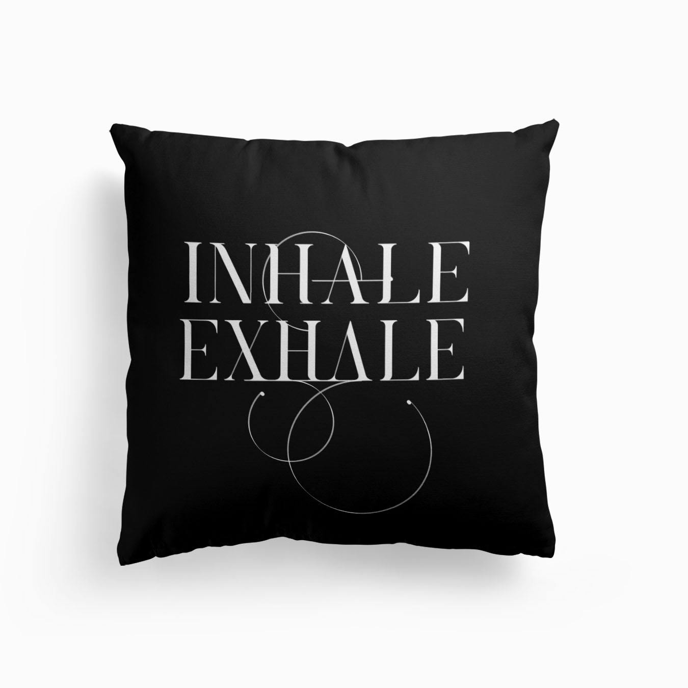 Inhale Exhale Black Cushion by Andrea Haase - Fy