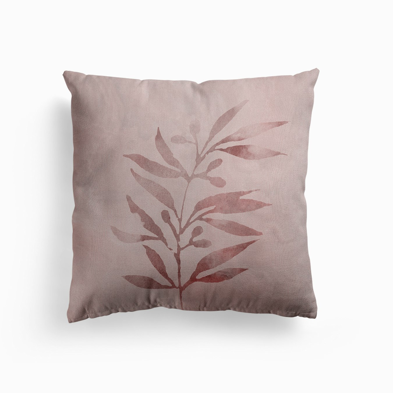 Pastel Pink Leaves Canvas Cushion by Andrea Haase - Fy