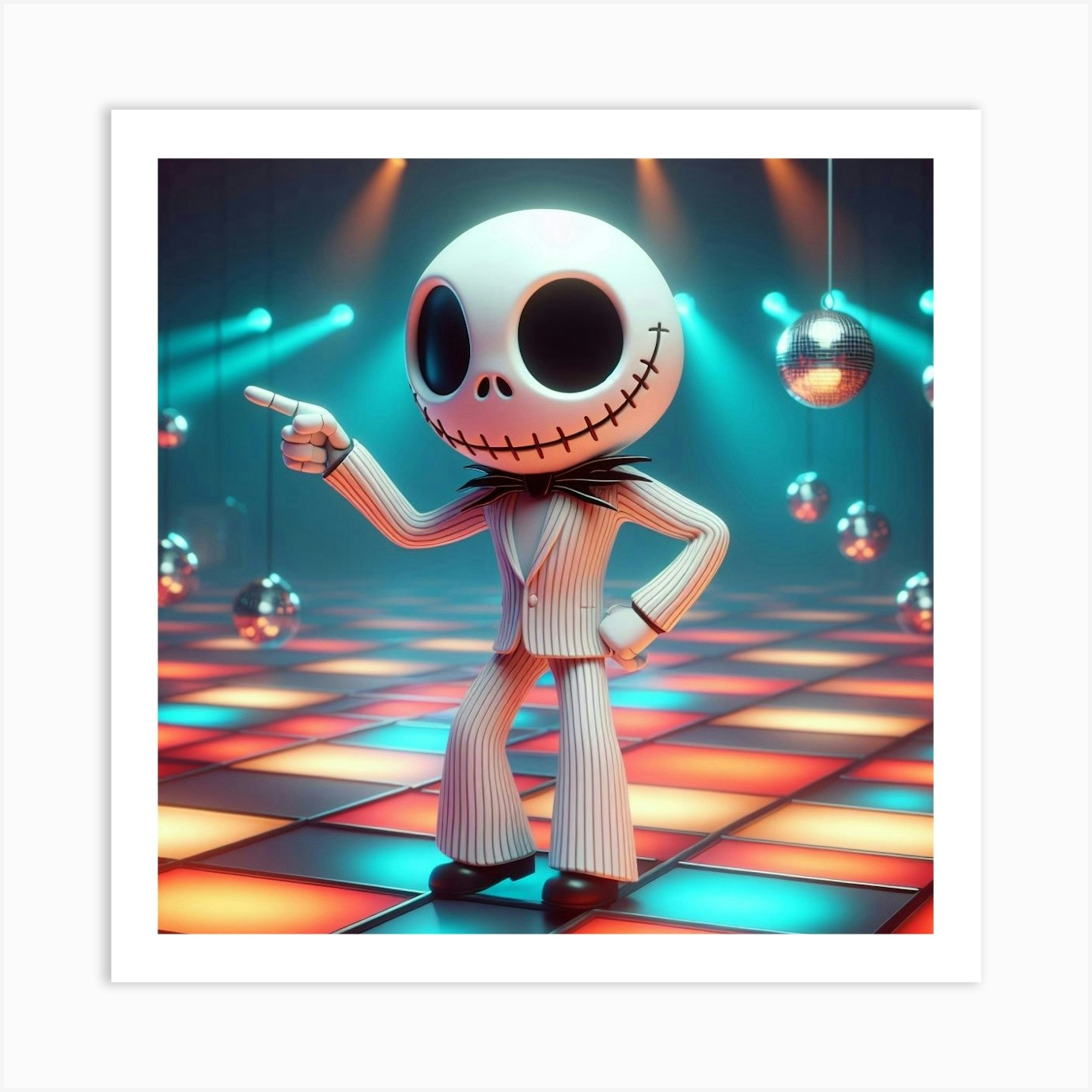 Nightmare Before Christmas Jack Skellington 2 Art Print by Charlie Herrin - Fy