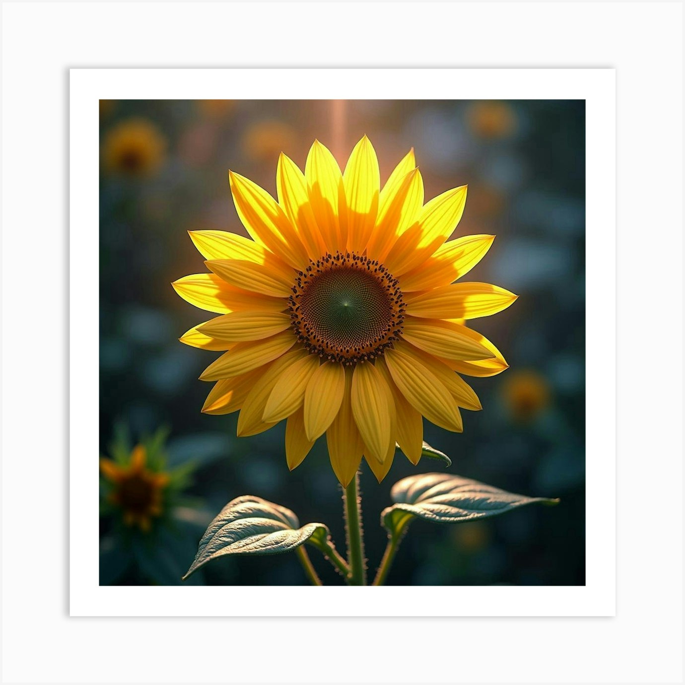 A Radiant Sunflower With Petals Of Shifting, Celestial Light Blooming ...