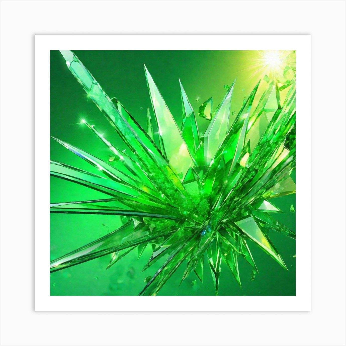 Green Glass Art Print By Pat4u Fy