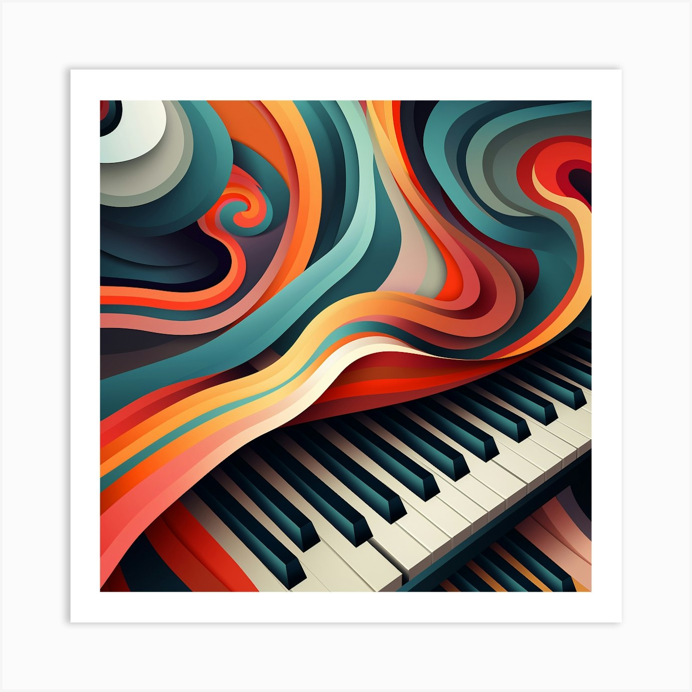 Abstract Piano 4 Art Print by Bella Luna - Fy