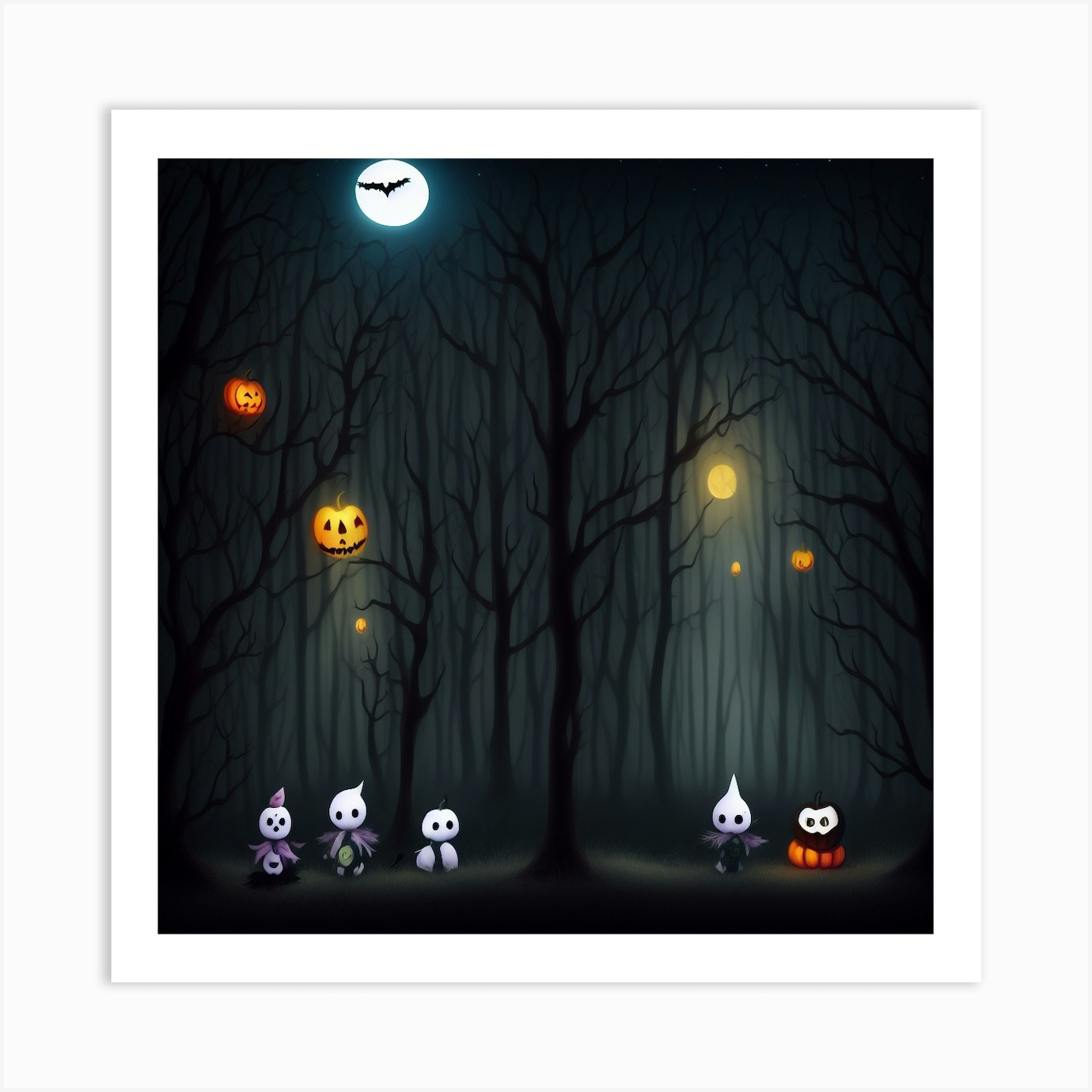Halloween In The Woods Art Print By Shaks Legion Fy