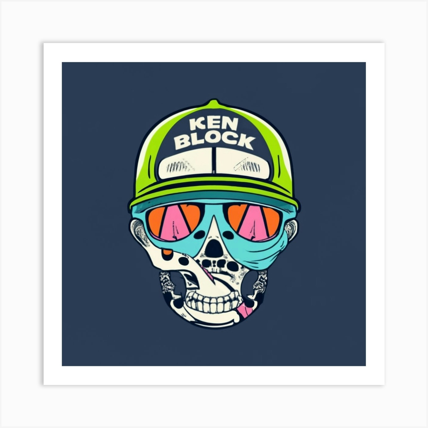 Ken Block Skull Art Print by IslaNovella - Fy