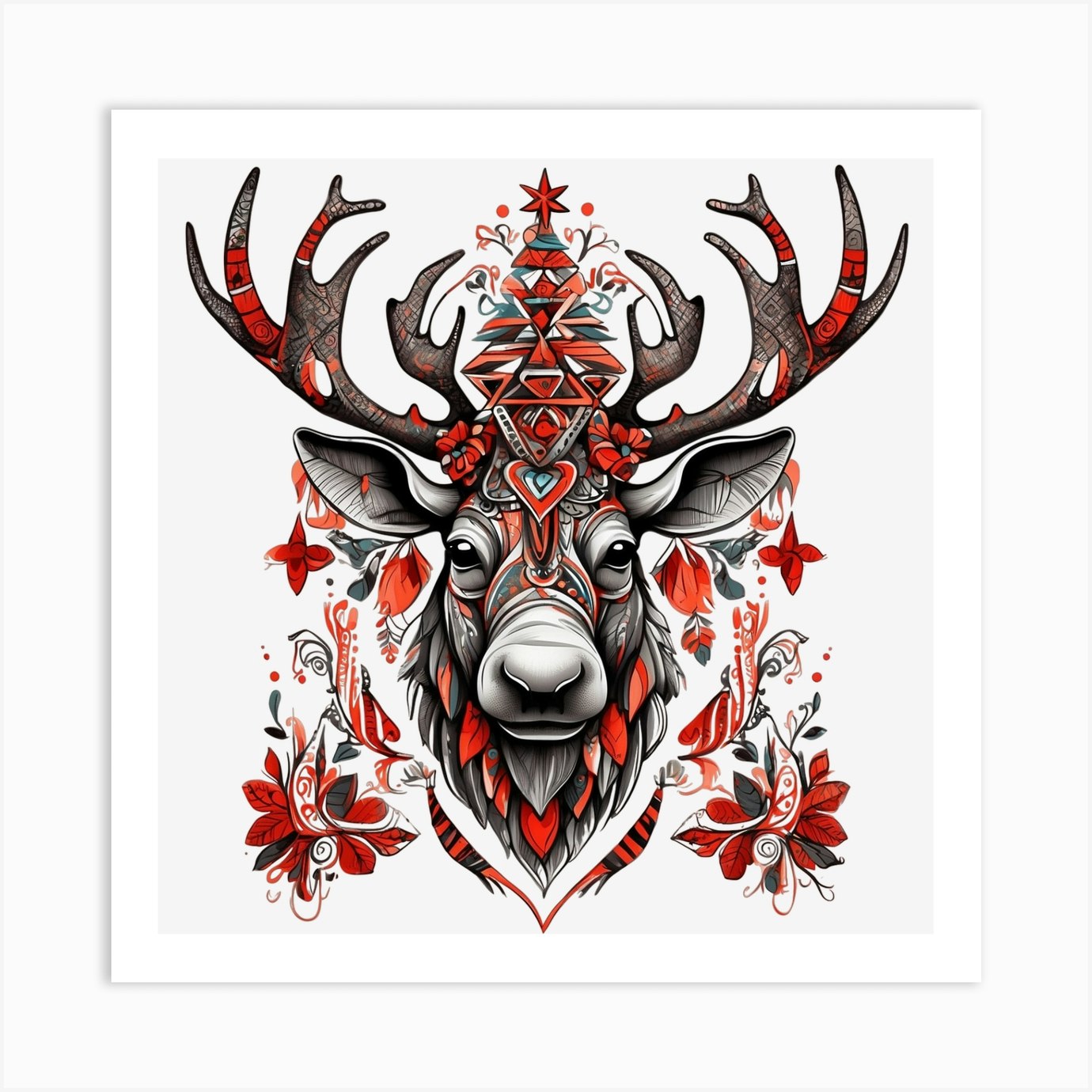 Deer Head Art Print by Genky - Fy