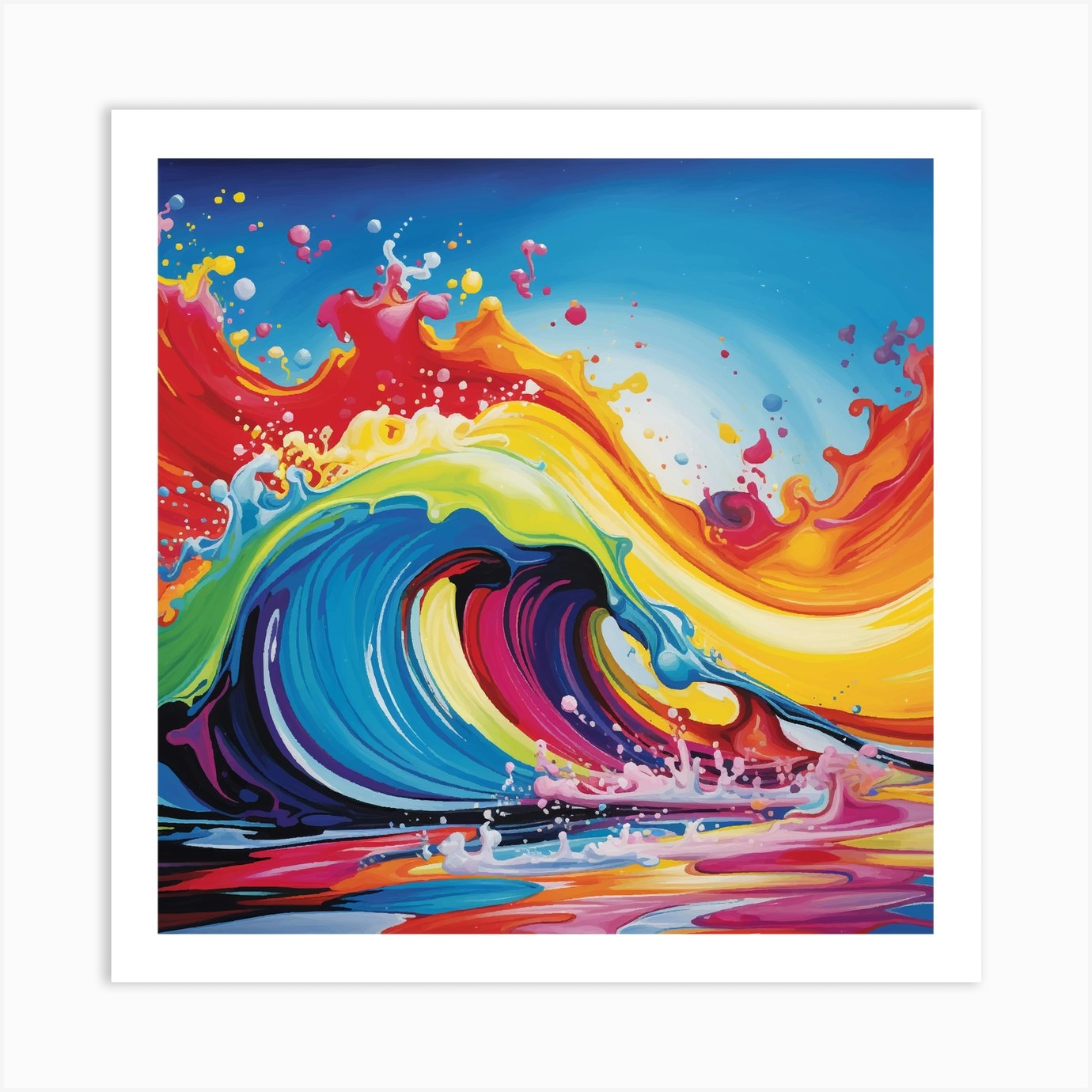 Colorful Wave Art Print by Kt10Designs - Fy