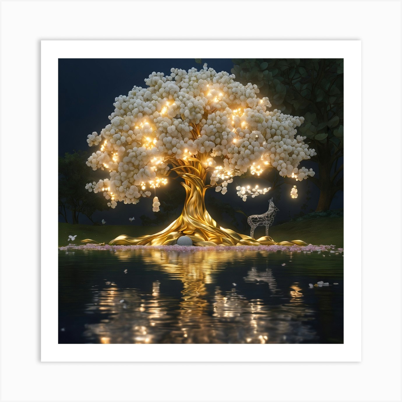 Golden Tree Art Print by Tabitha Gold - Fy