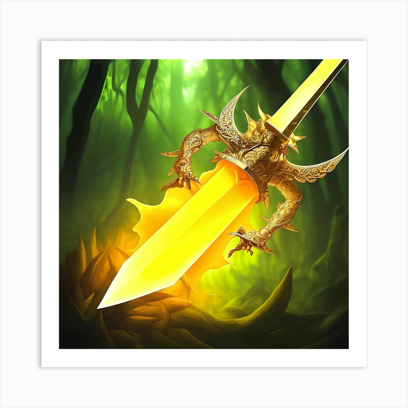 Sword In The Forest 1 Art Print by Genky - Fy