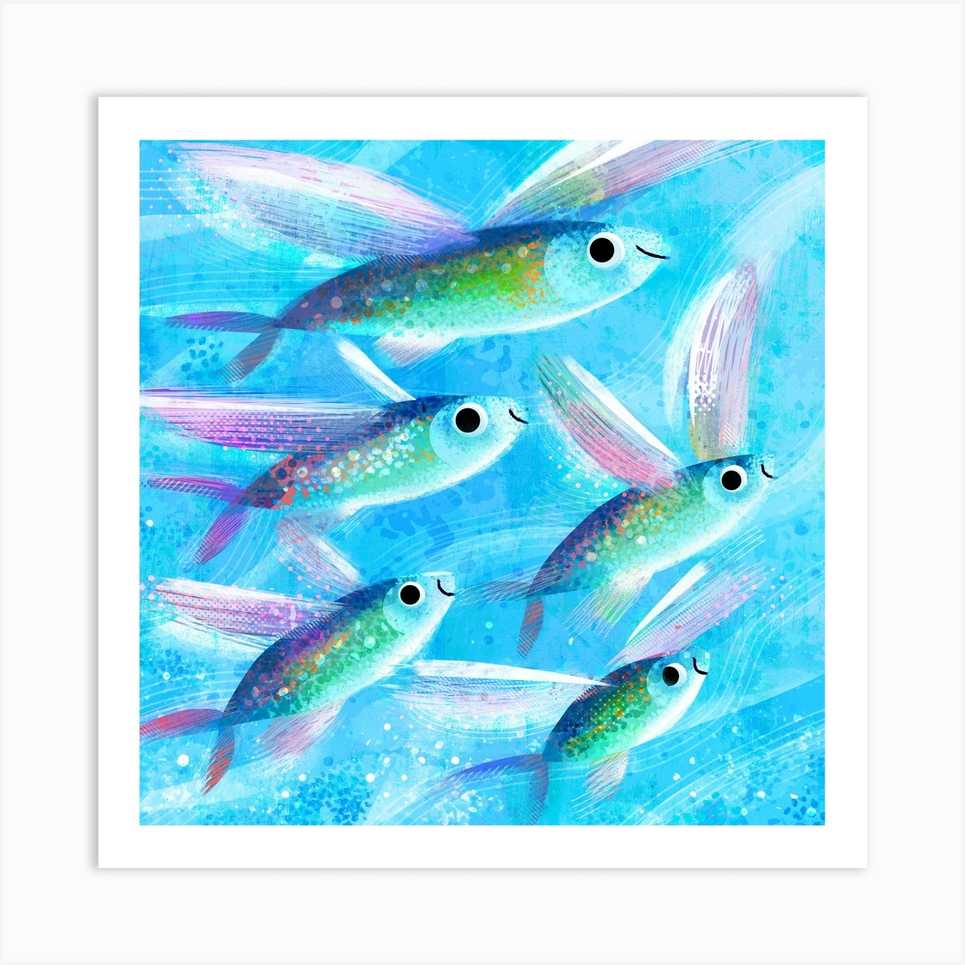 Flying Fish Art Print by Gareth Lucas Art - Fy