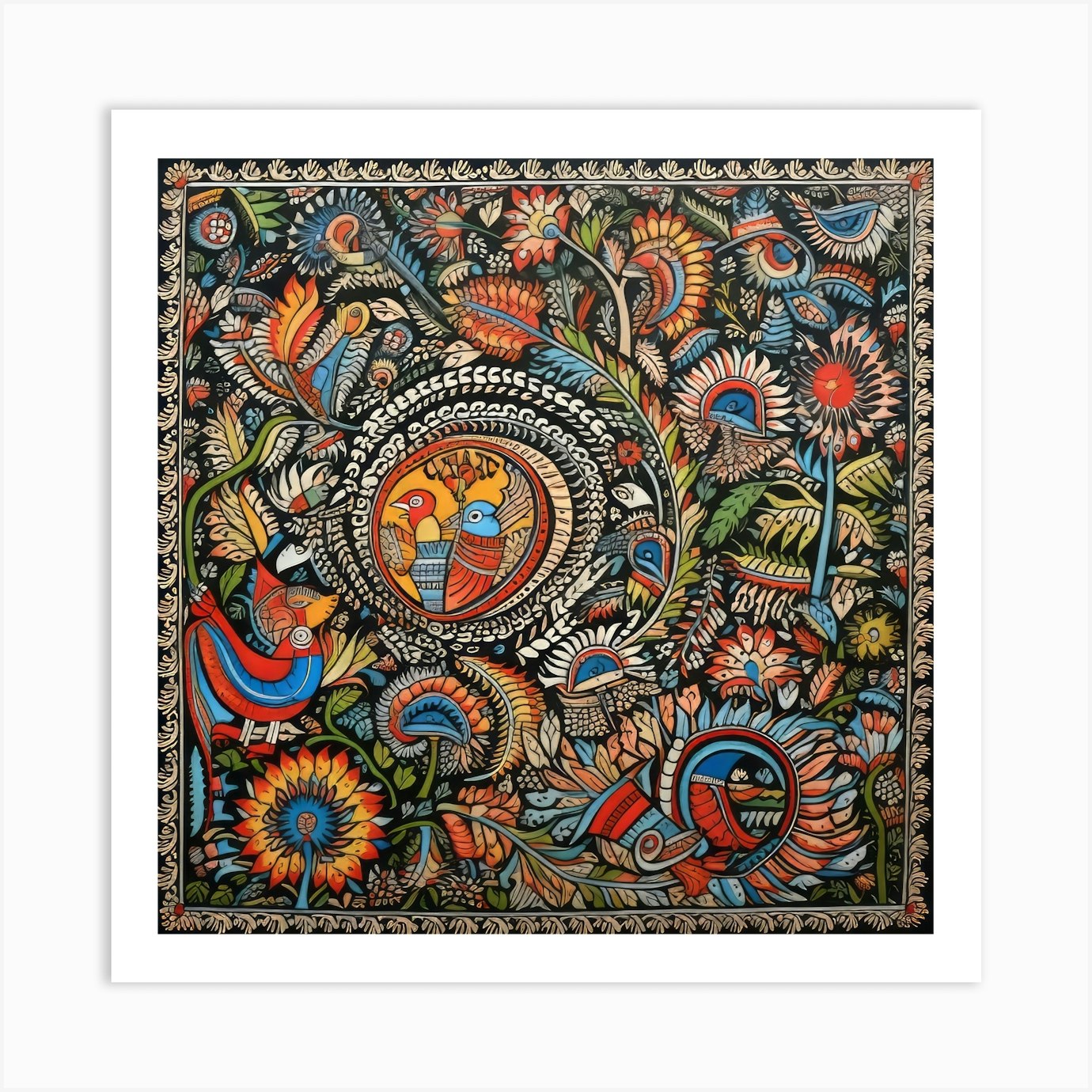 Traditional Russian Folk Art Art Print by artistai - Fy