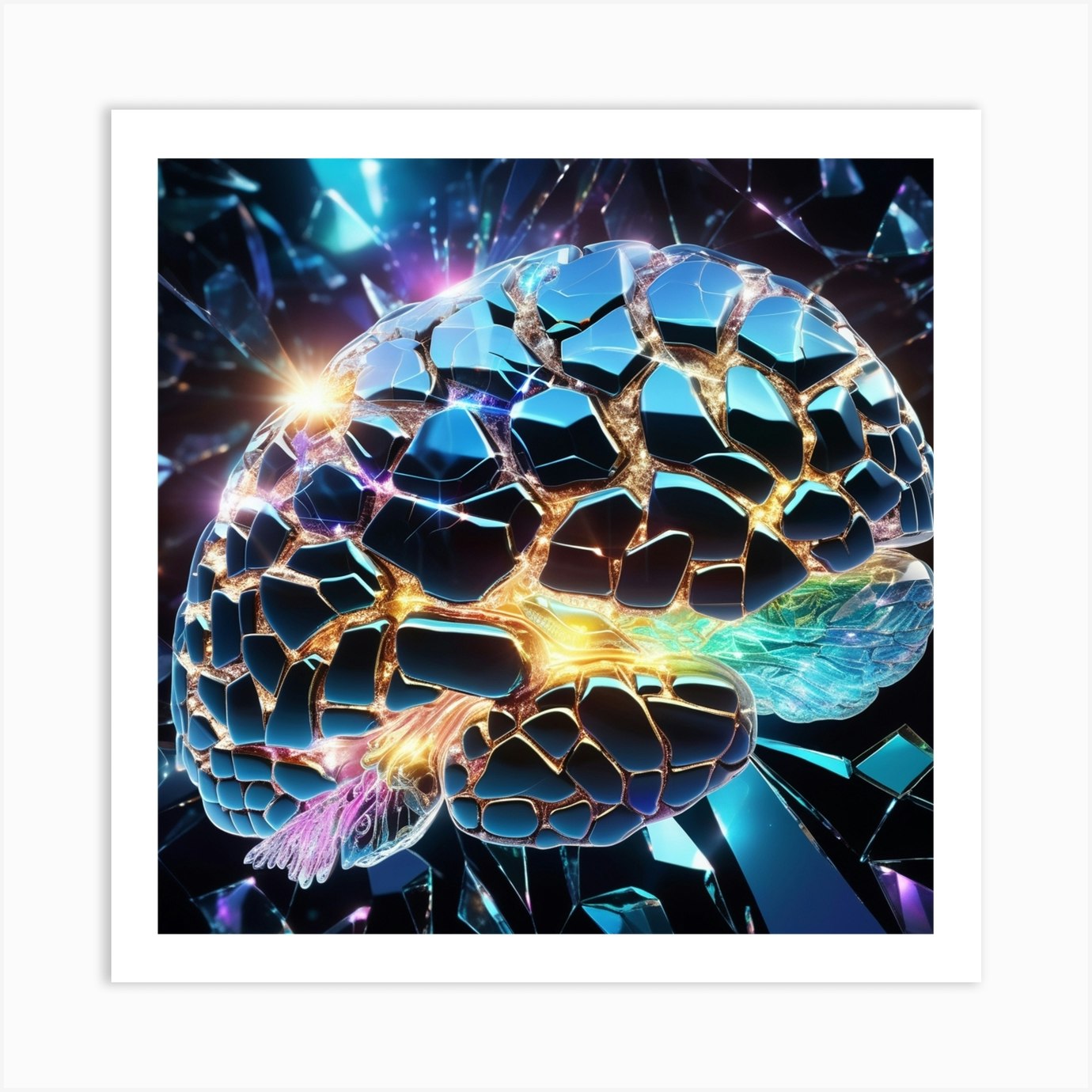 Broken Brain Art Print by Pat4U - Fy