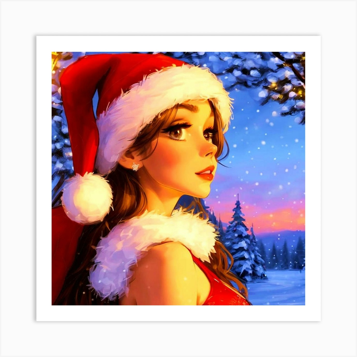 Christmas Girl 1 Art Print by Genky - Fy