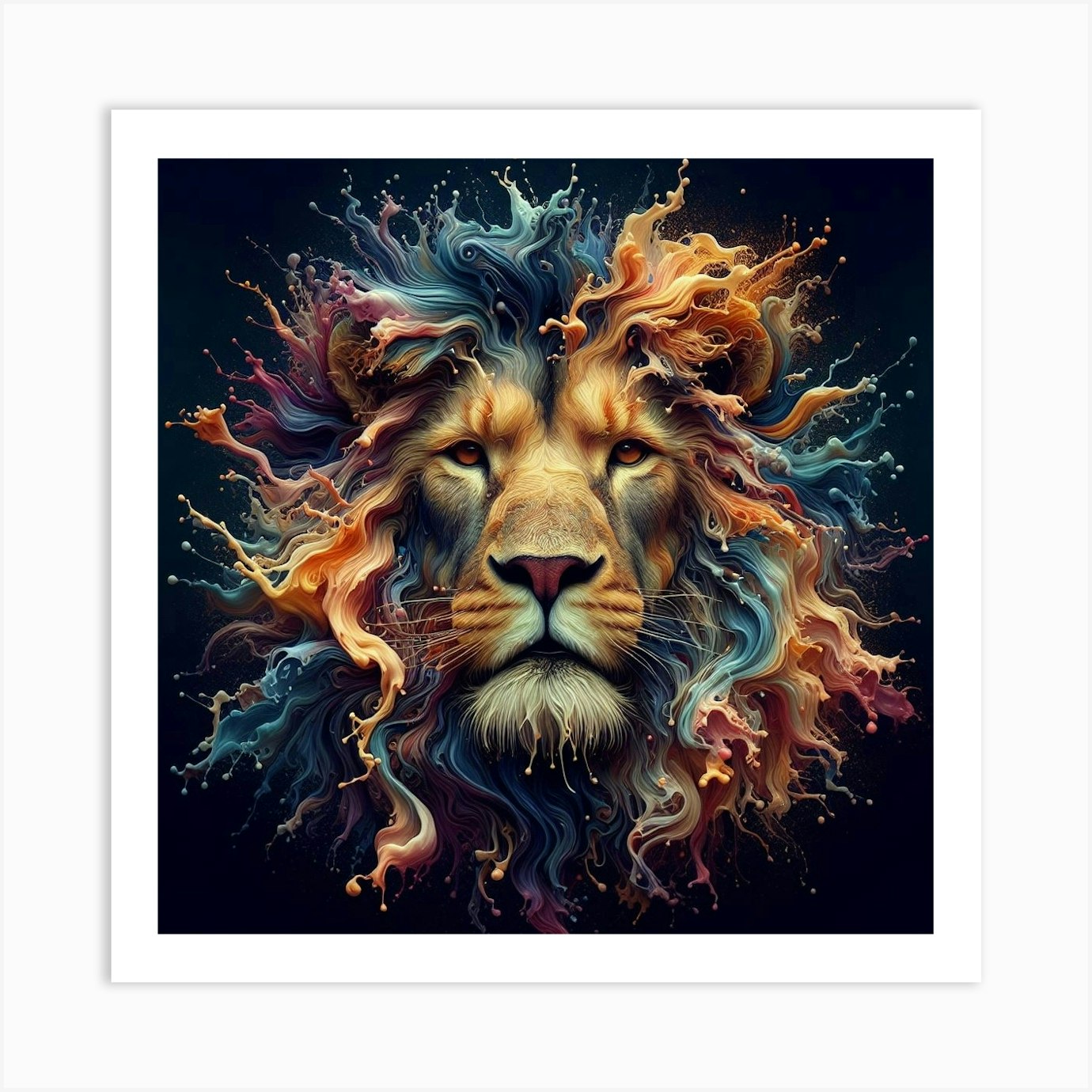 Lion Head 5 Art Print by Frank Tout - Fy