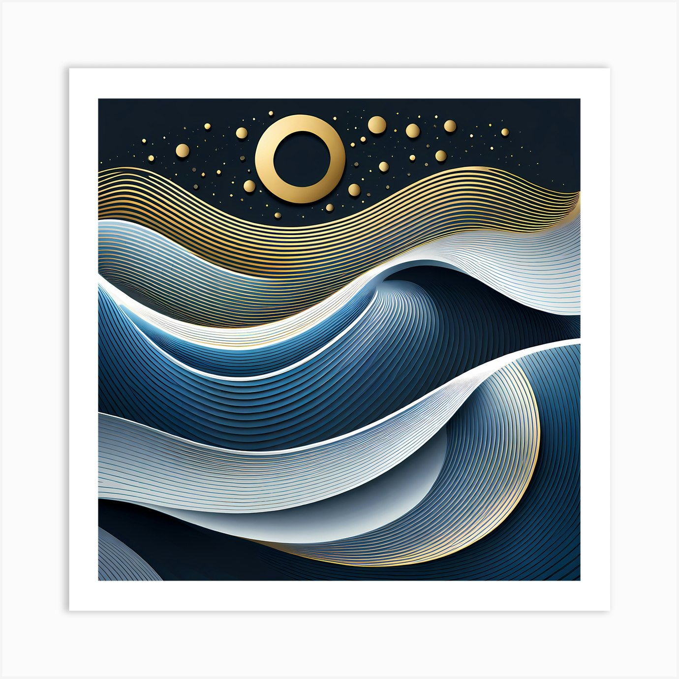 Abstract Wave vector art 2 Art Print by WATER DUST - Fy