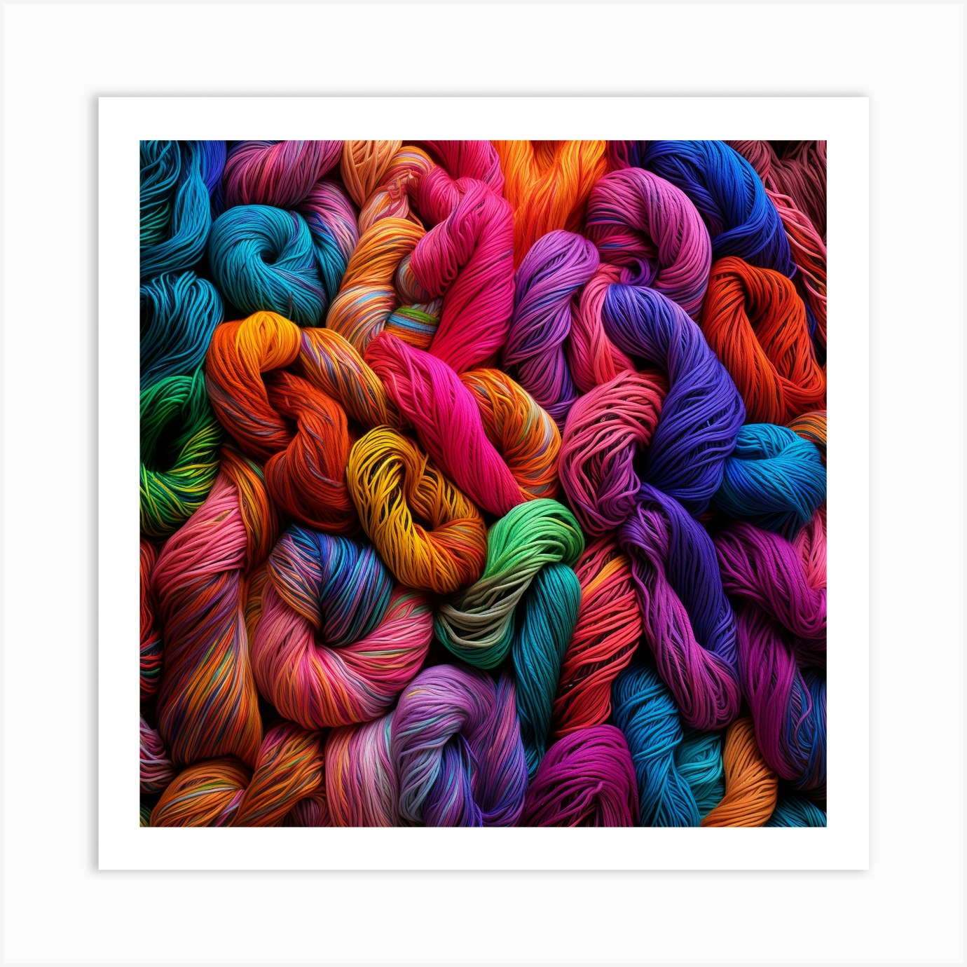 Colorful Yarn Art Print by Bella Luna - Fy