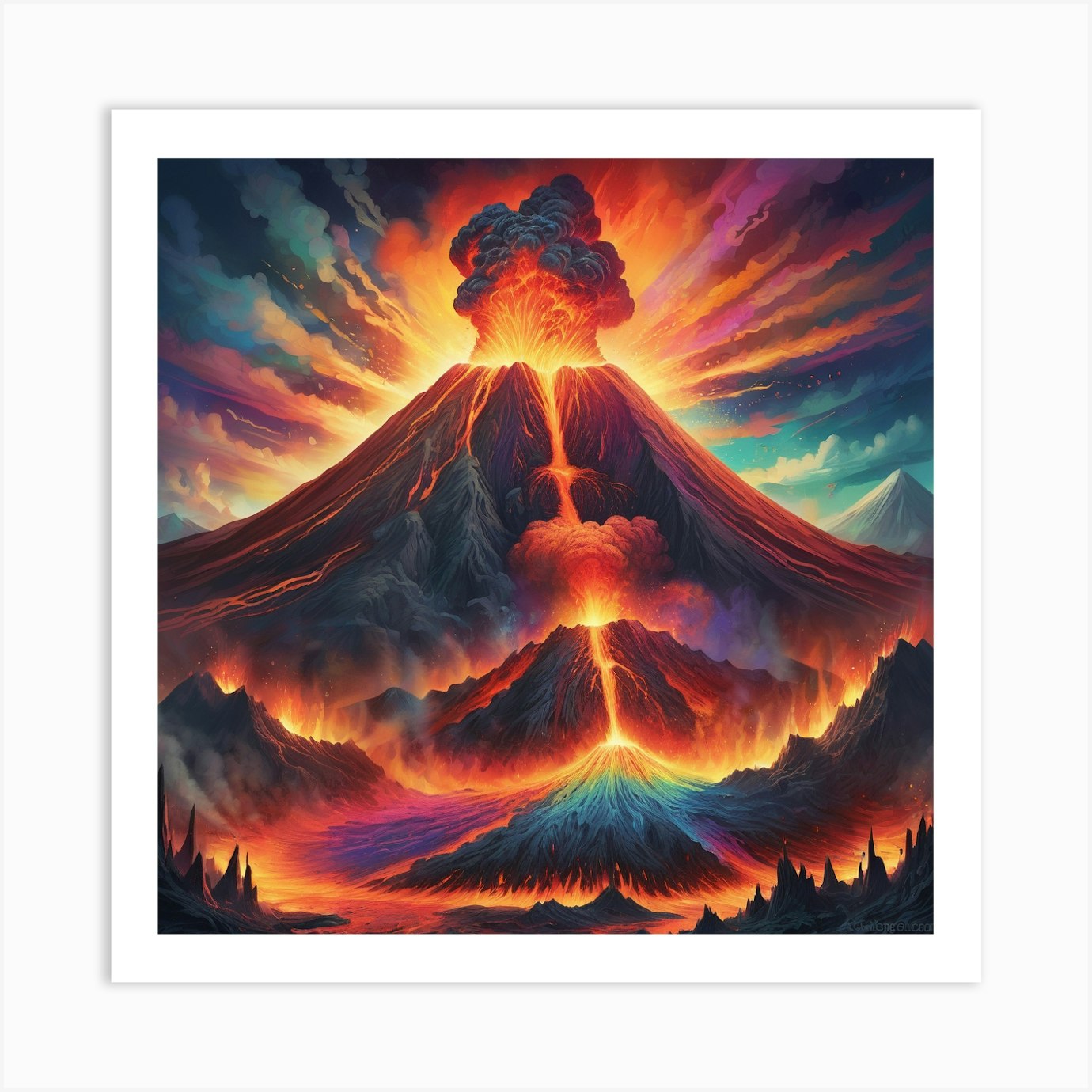 Volcano Eruption Art Print by Bueno - Fy
