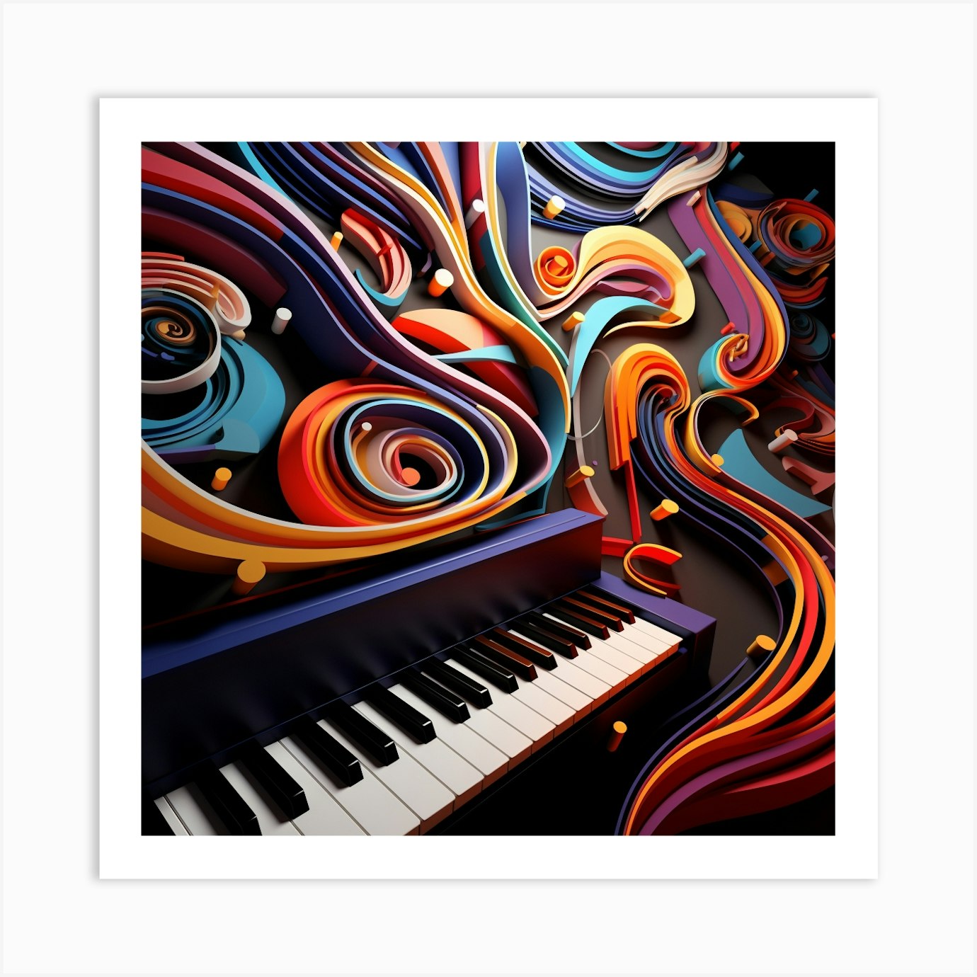 Abstract Piano Art Art Print by Bella Luna - Fy