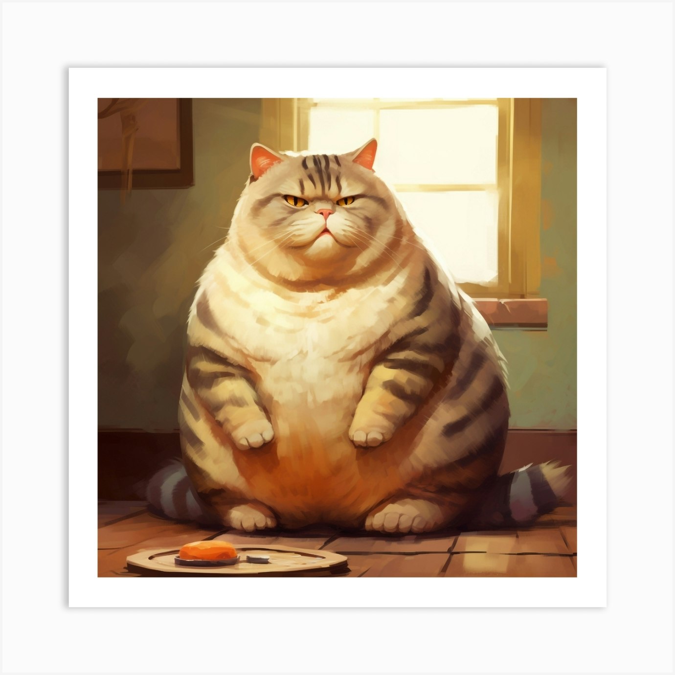 Fat Cat Art Print by Kem Hajizan - Fy