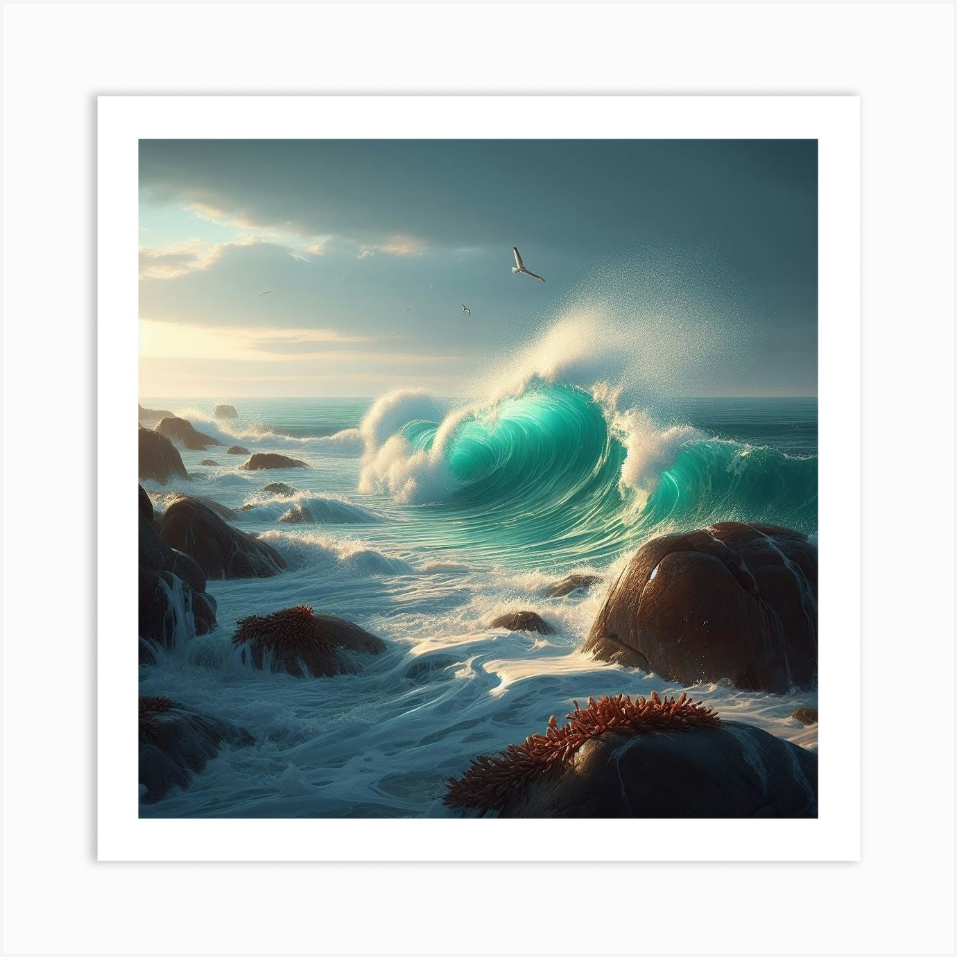 Ocean Waves Art Print by Struckdumb - Fy