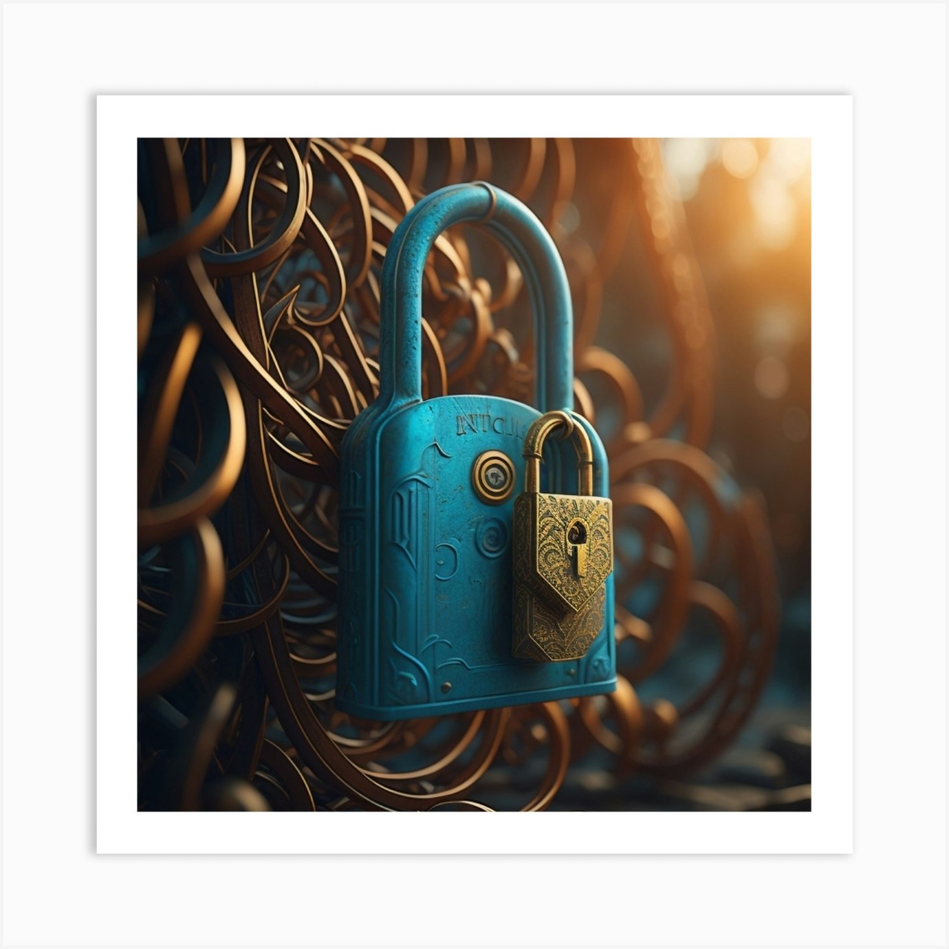 Lock And Key Art Print by Ai Gen All - Fy