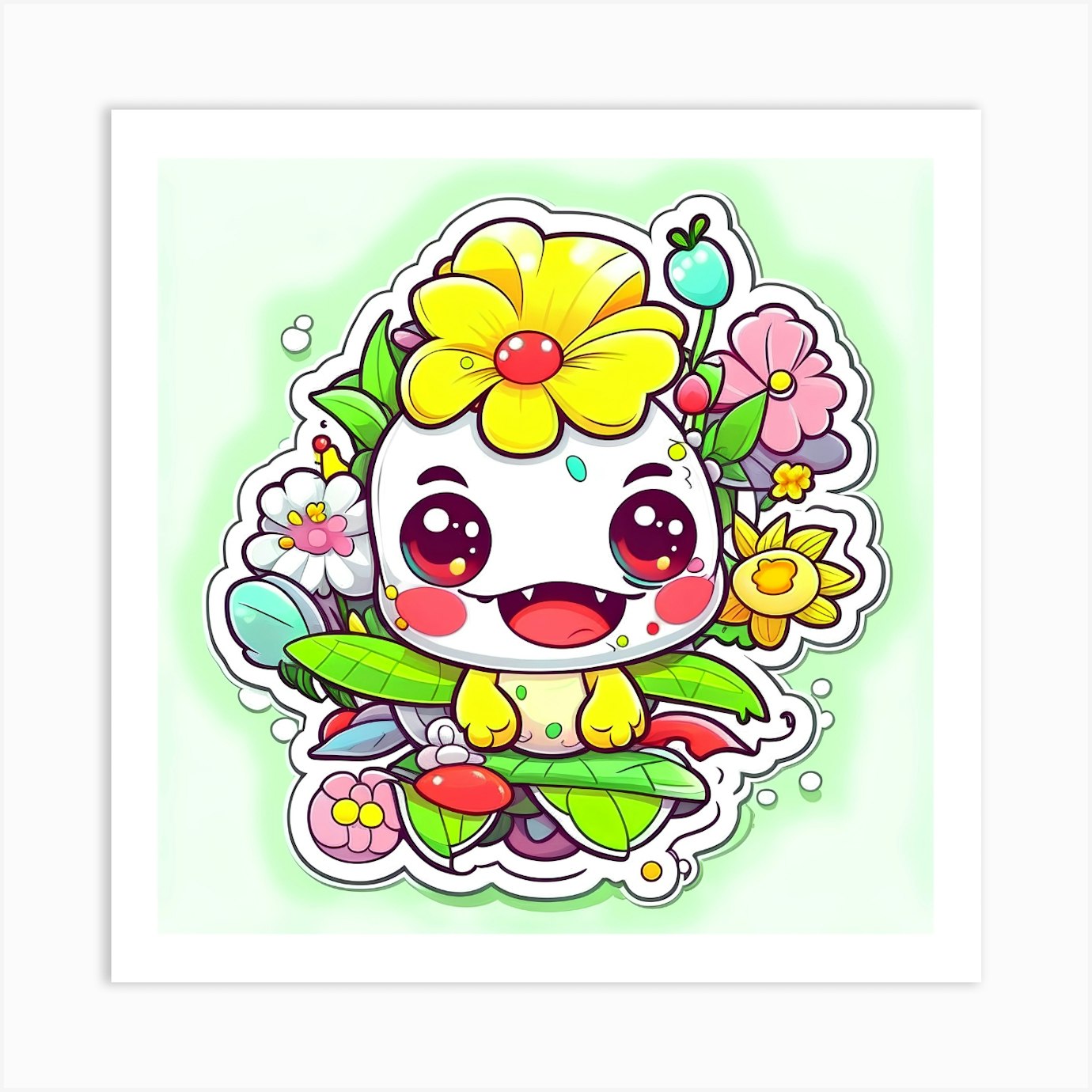 Kawaii Sticker Art Print by NooBoutiqueDesigner - Fy