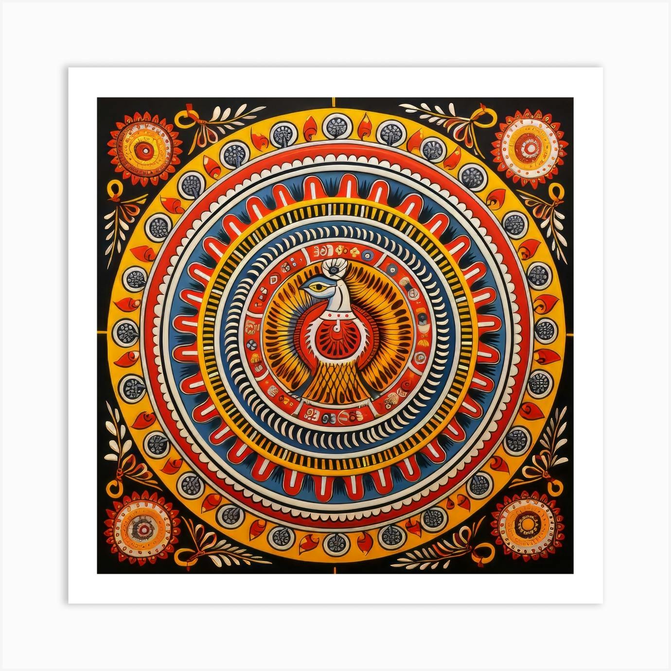 Indian Painting Indian Art Indian Paintings Indian Paintings Indian Paintings Madhubani Painting Indian Traditional Style Art Print