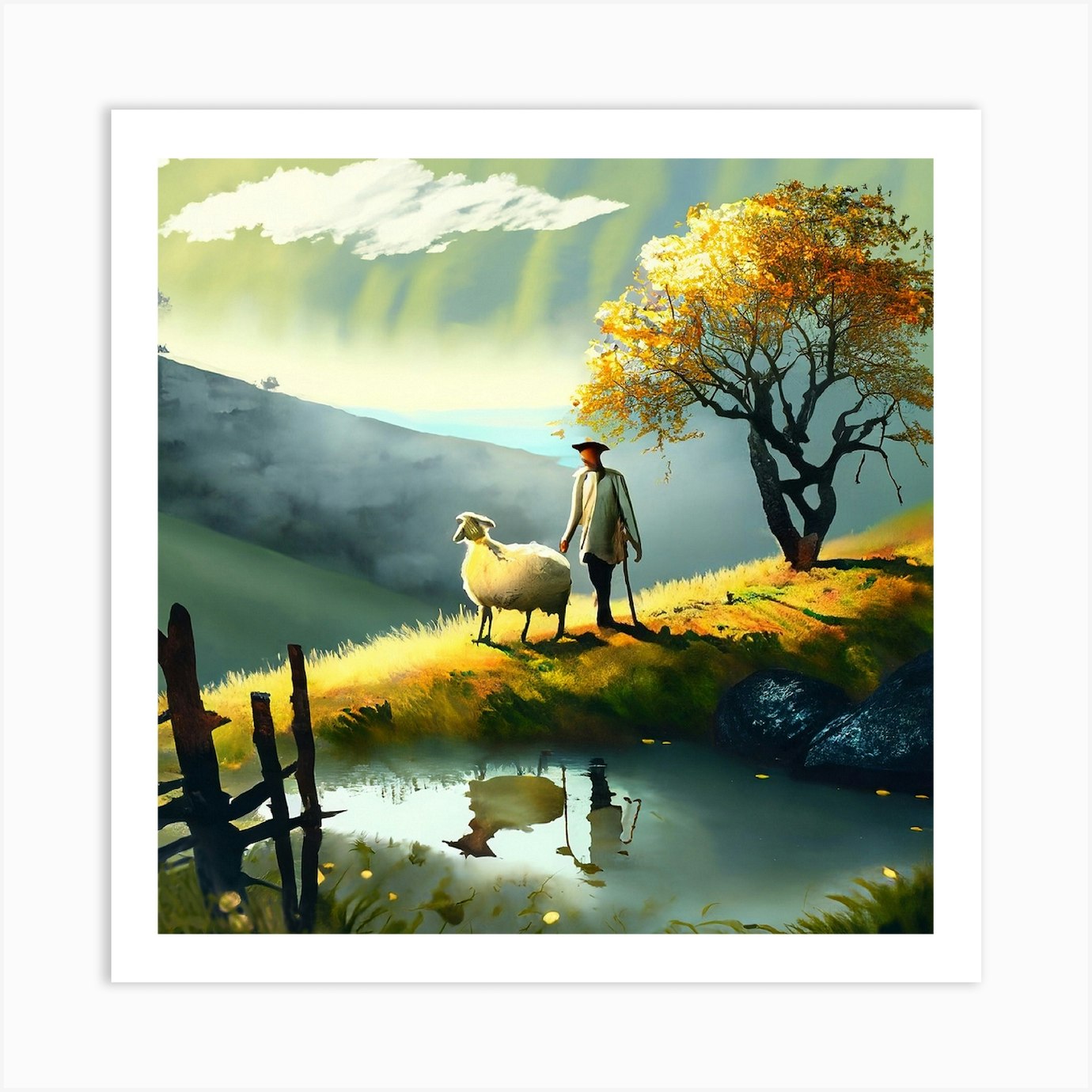 Psalm 23 2 Art Print by Revhaines - Fy
