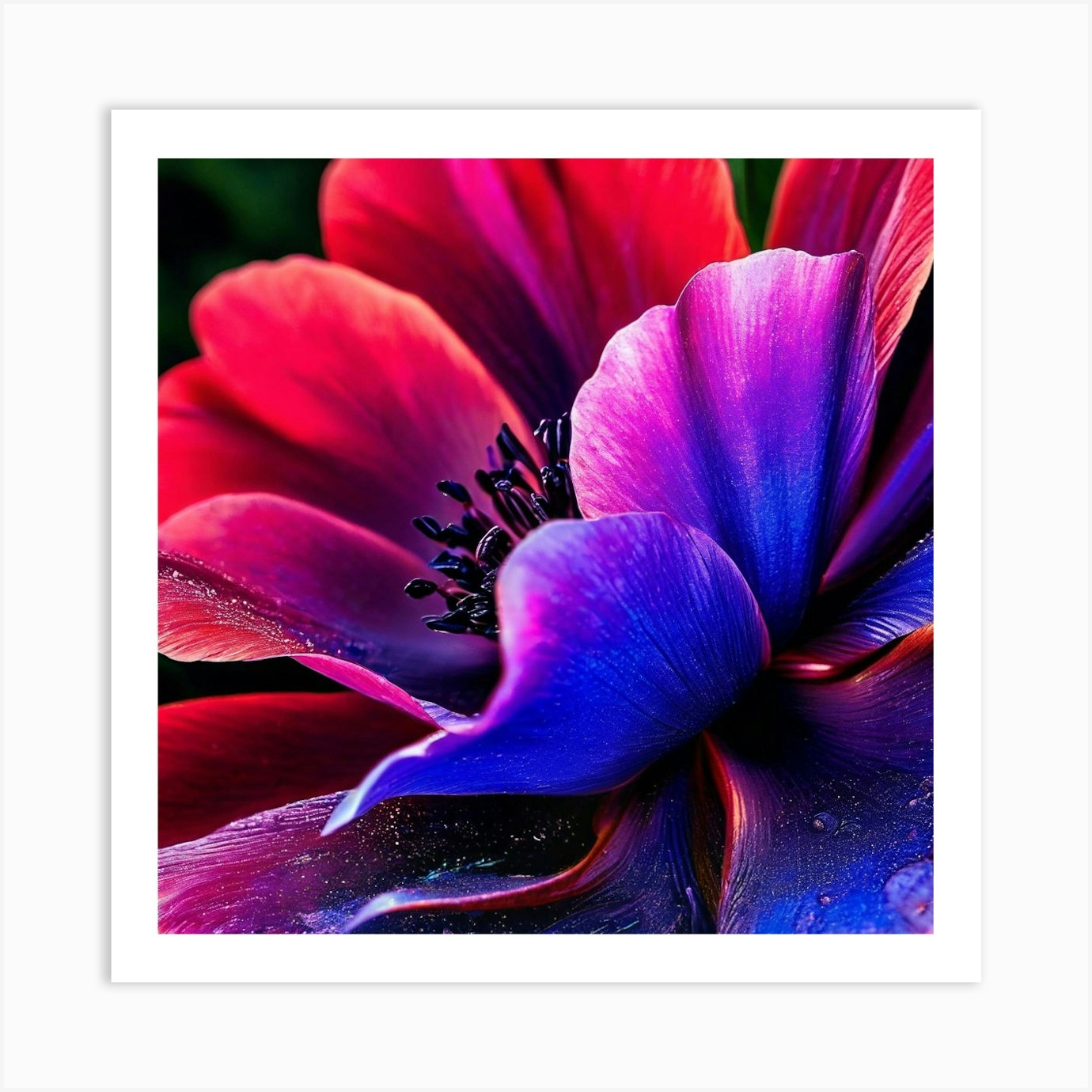 Purple And Blue Flower Art Print By Anusha Fy
