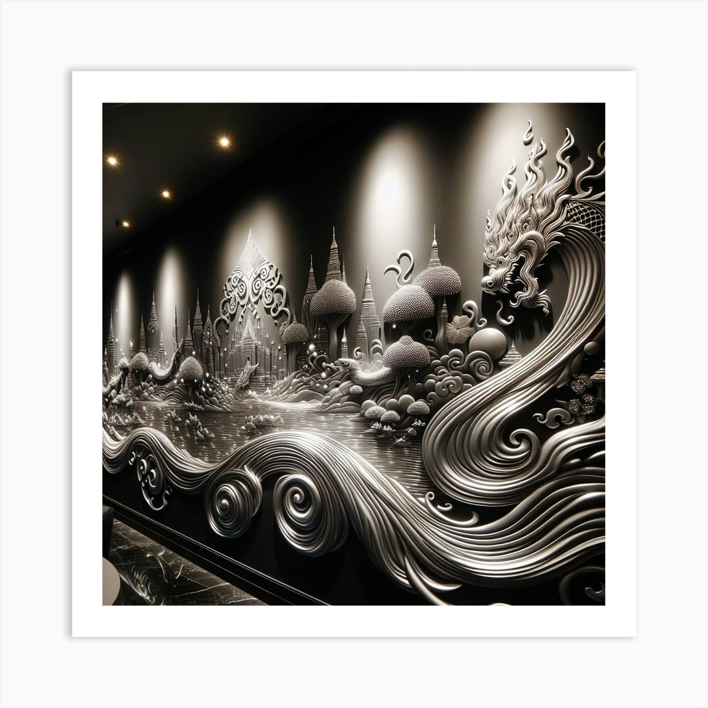 Chinese Dragon Wall Art Art Print By Maher Fy