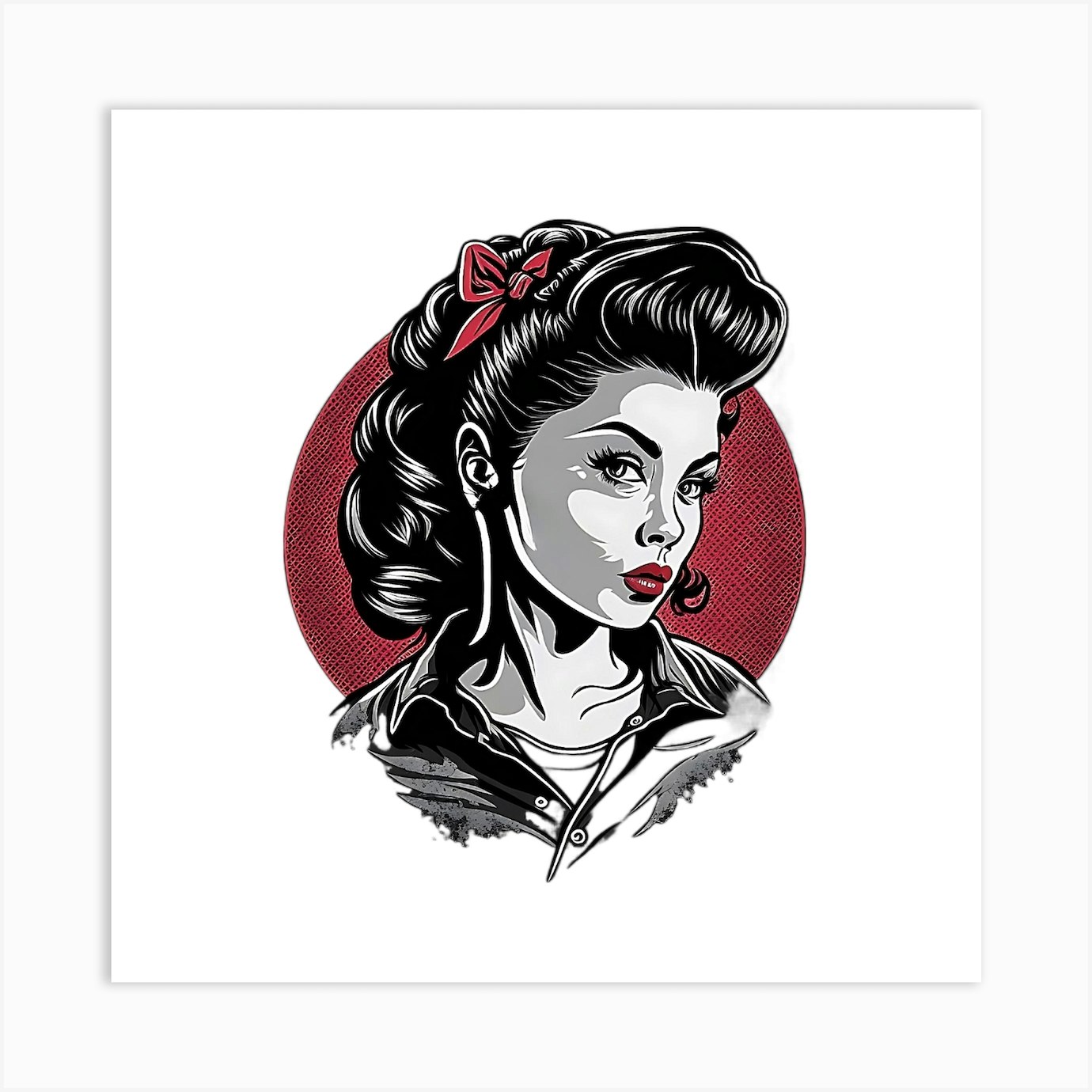 Rockabilly Vintage Pinup Girl Art Print By The Marmalade Cat Fy