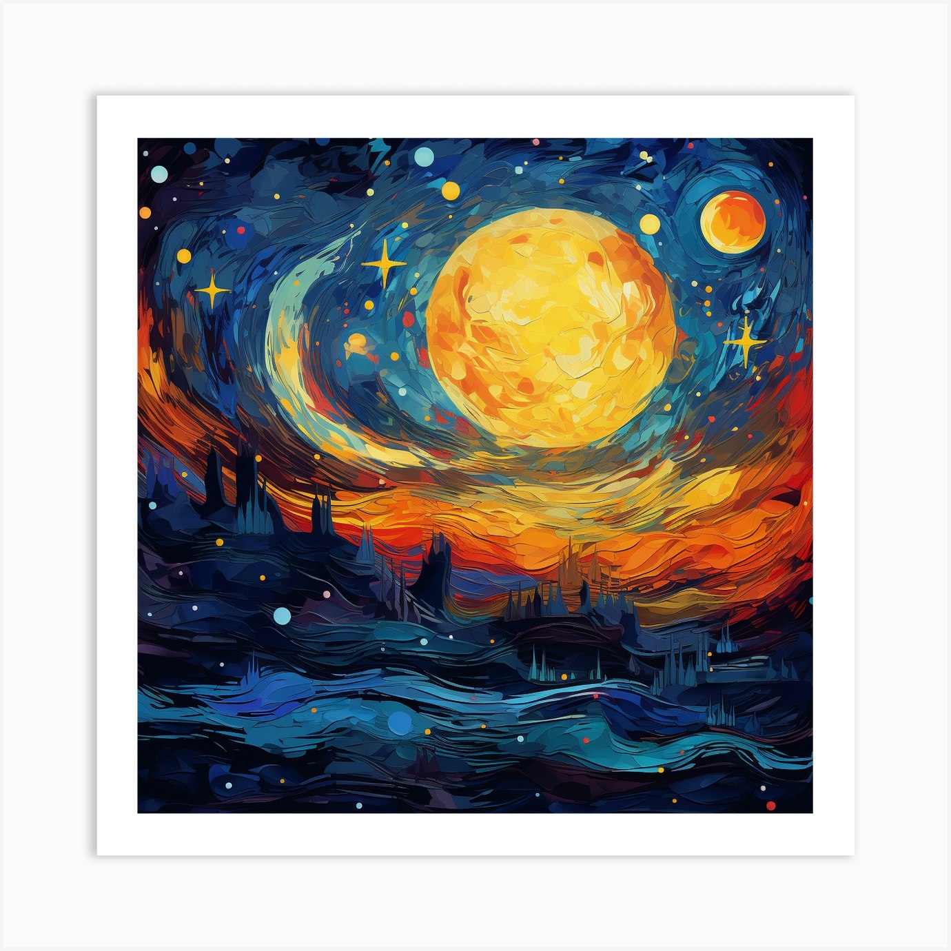 Starry Night Sky Art Print by Bella Luna - Fy