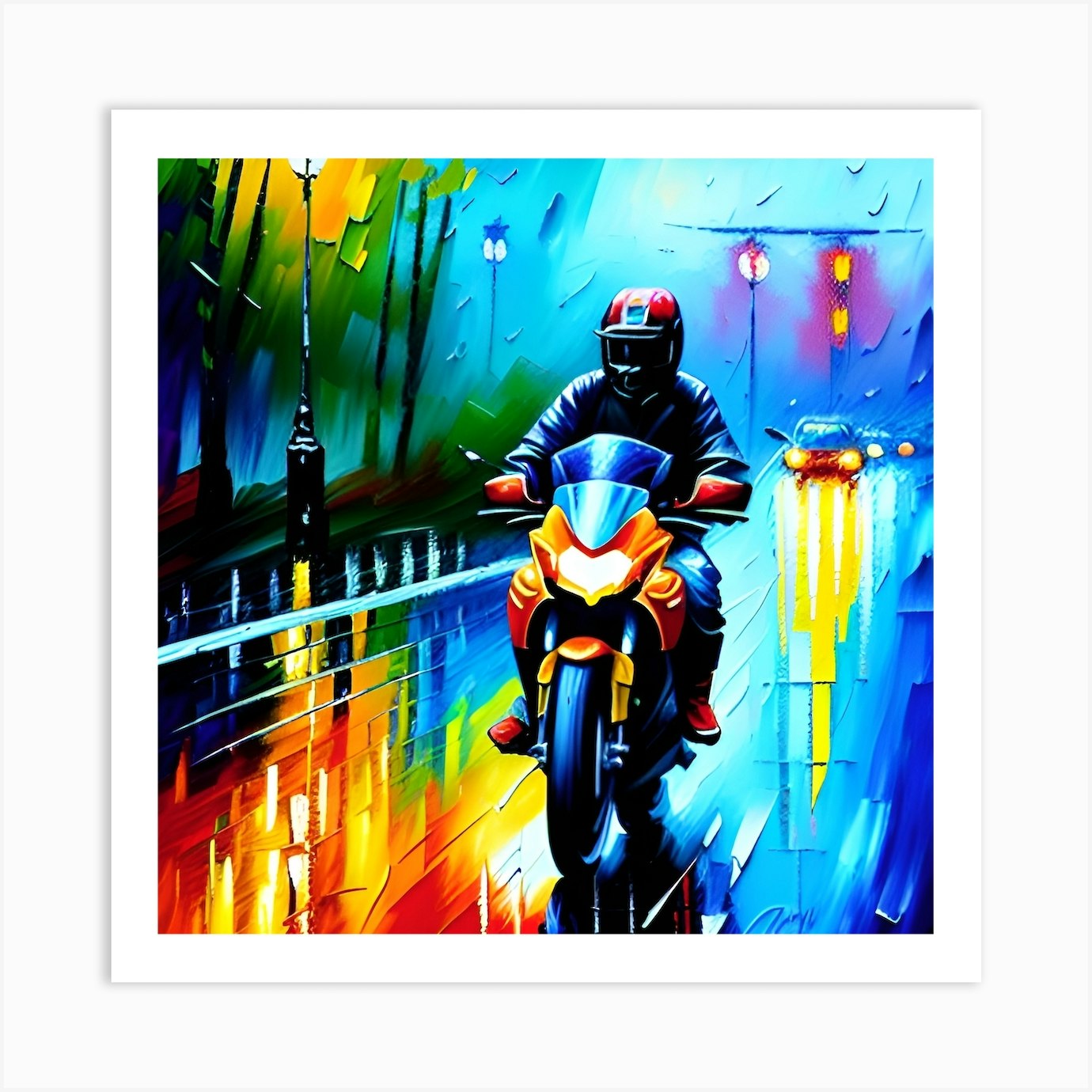 Rider In The Storm 6 Art Print By Strangeforce Fy