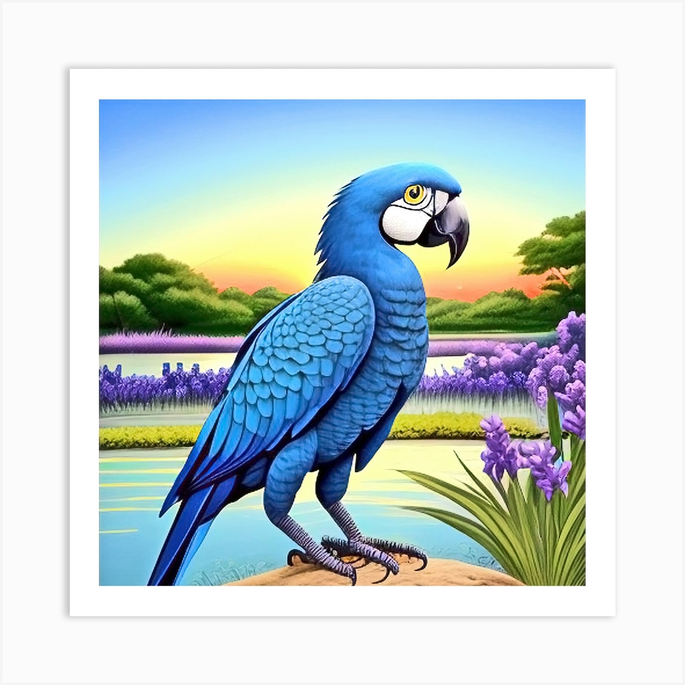 Blue Parrot Art Print By Mdsarts Fy