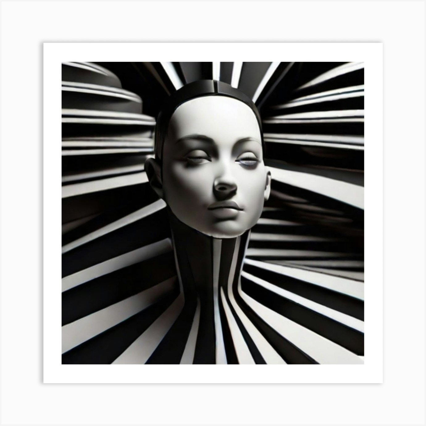 human figure black and white, optical art4k , high quality Art Print by ...