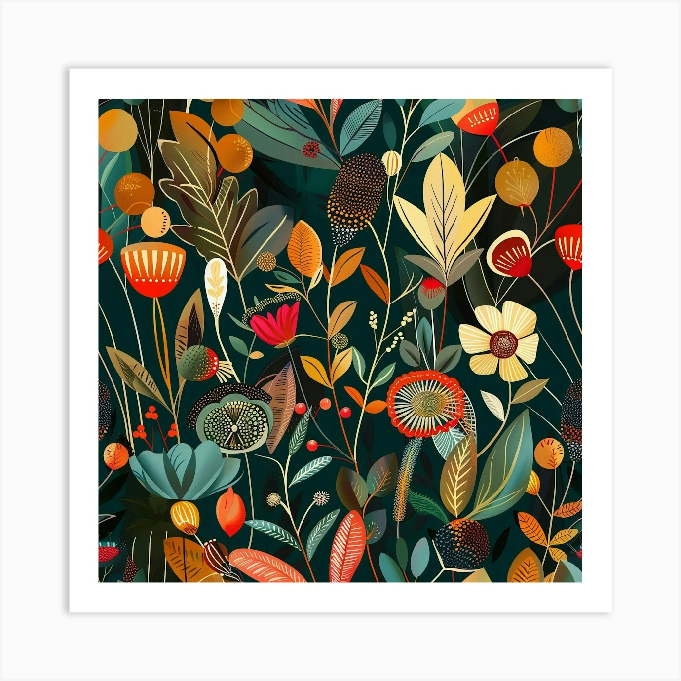 Woodland Flora Art Print by Amanda Moore - Fy
