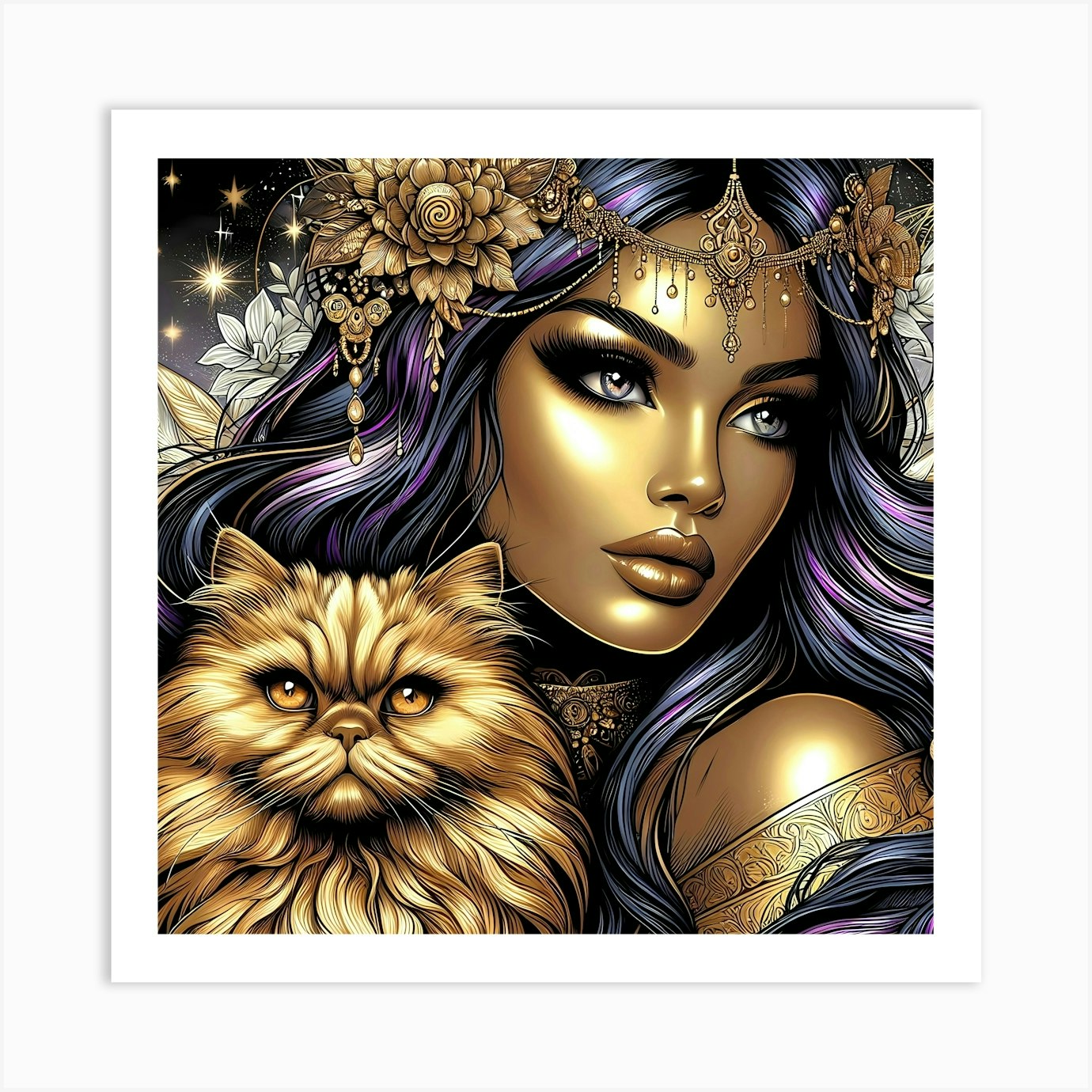 Portrait Artwork 93 Art Print by A.D. Artwork - Fy