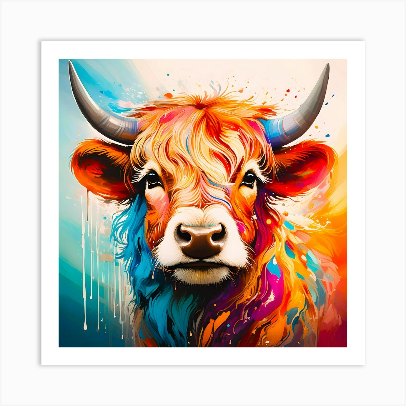 Storm Highland Cow Print No.10 Art Print
