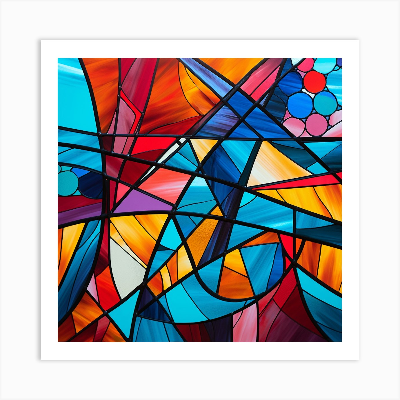 Abstract Stained Glass Art Print By Bella Luna Fy