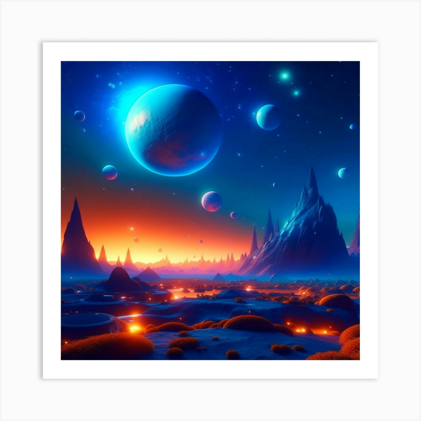Space Landscape2 Art Print by Genky - Fy