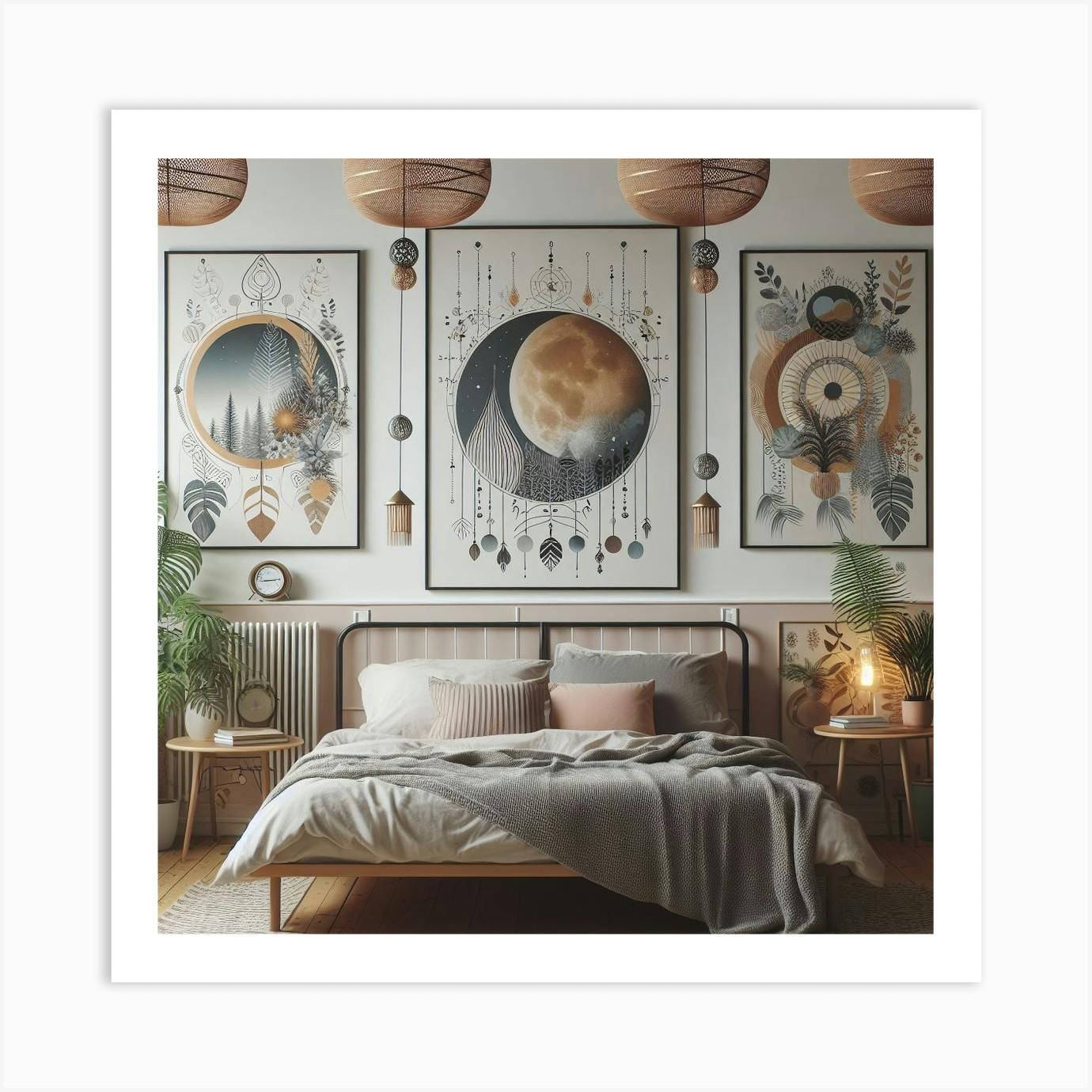 Wall print for bedroom store