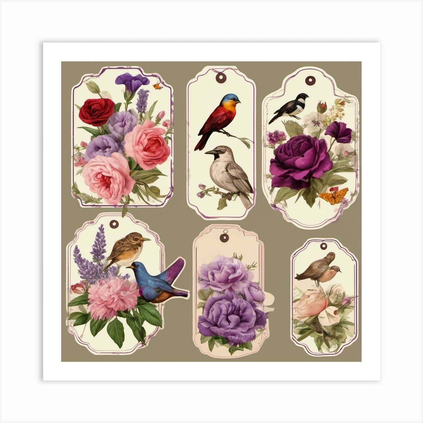 Birds And Flowers 1 Art Print by ِKOLSHY - Fy