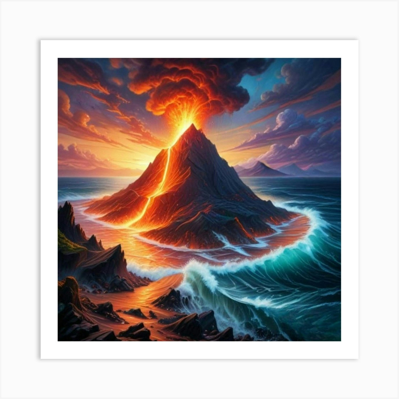 Volcano Eruption Art Print by nemesis - Fy