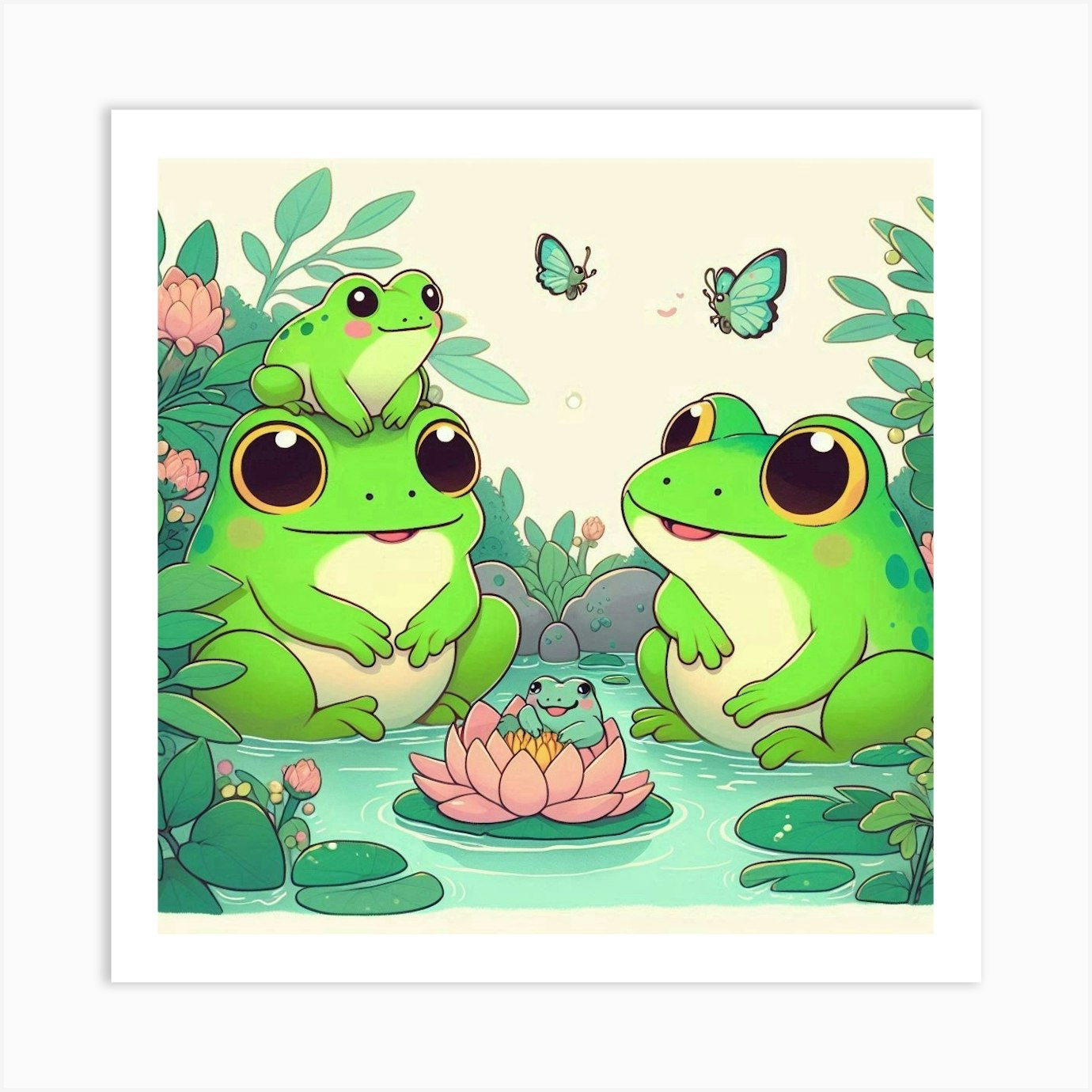 Three Cute Frogs Art Print by SmetArt - Fy
