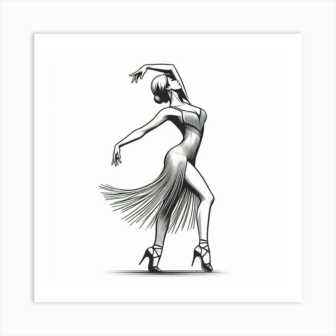 Line Art Latin Dancer 4 Art Print By Pandvprintableart Fy