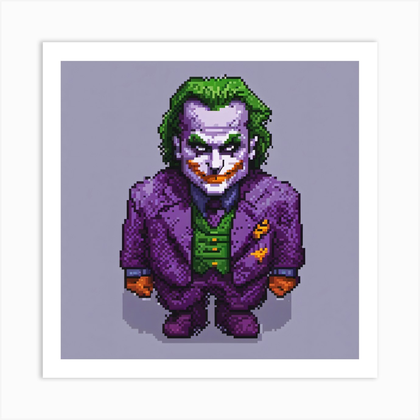 Joker Pixel Art Art Print By Dinzis Dreams Fy