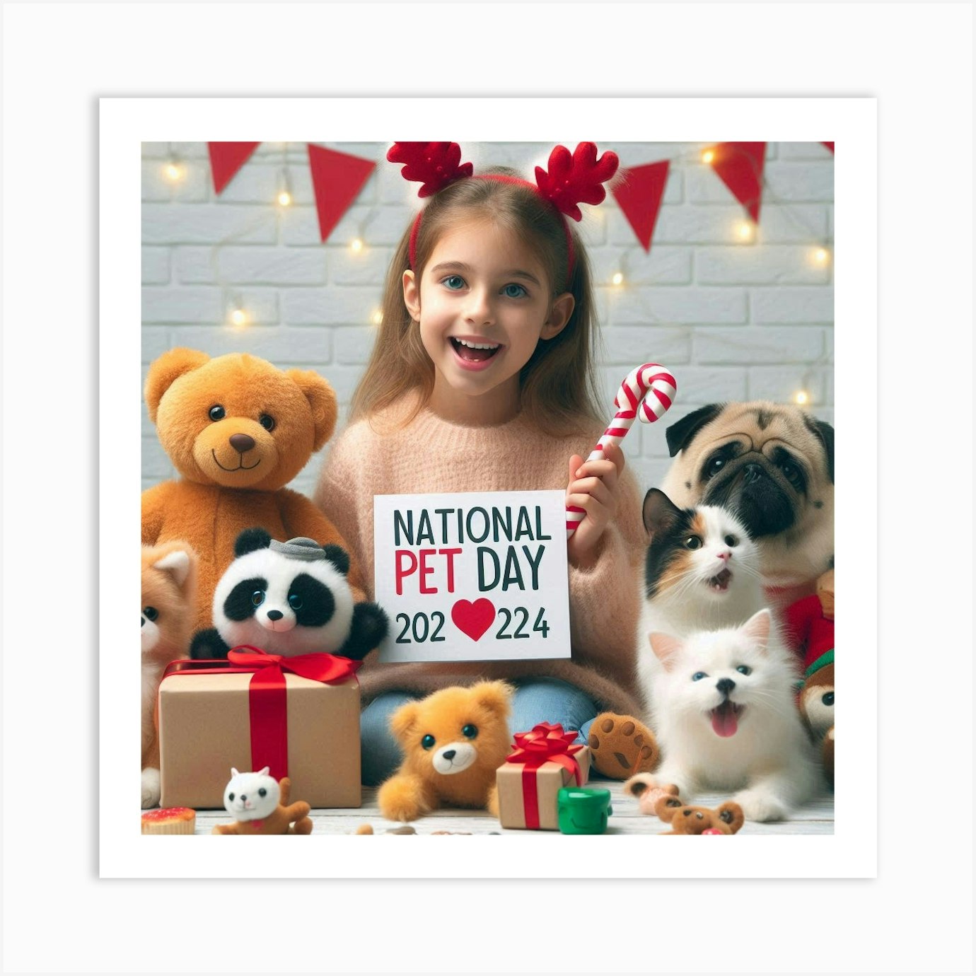 National Pet Day 2 Art Print by contemporary colourful digital art - Fy