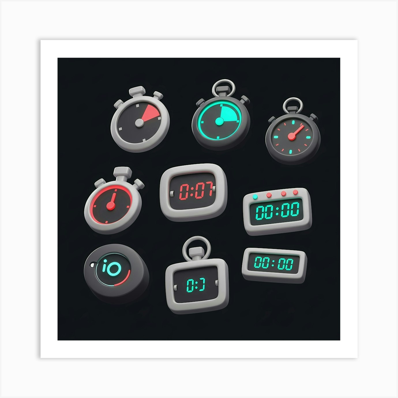 Stopwatches 1 Art Print by InspireByArt - Fy