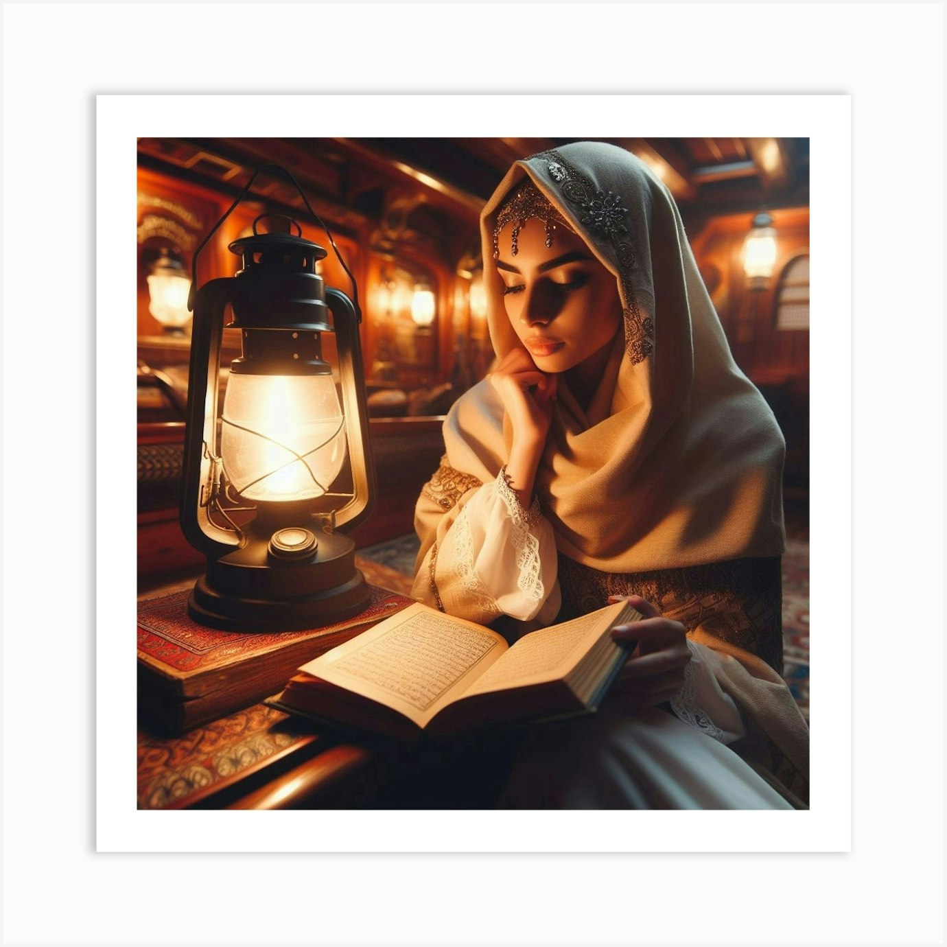 Muslim Woman Reading A Book24 Art Print by Neworld - Fy