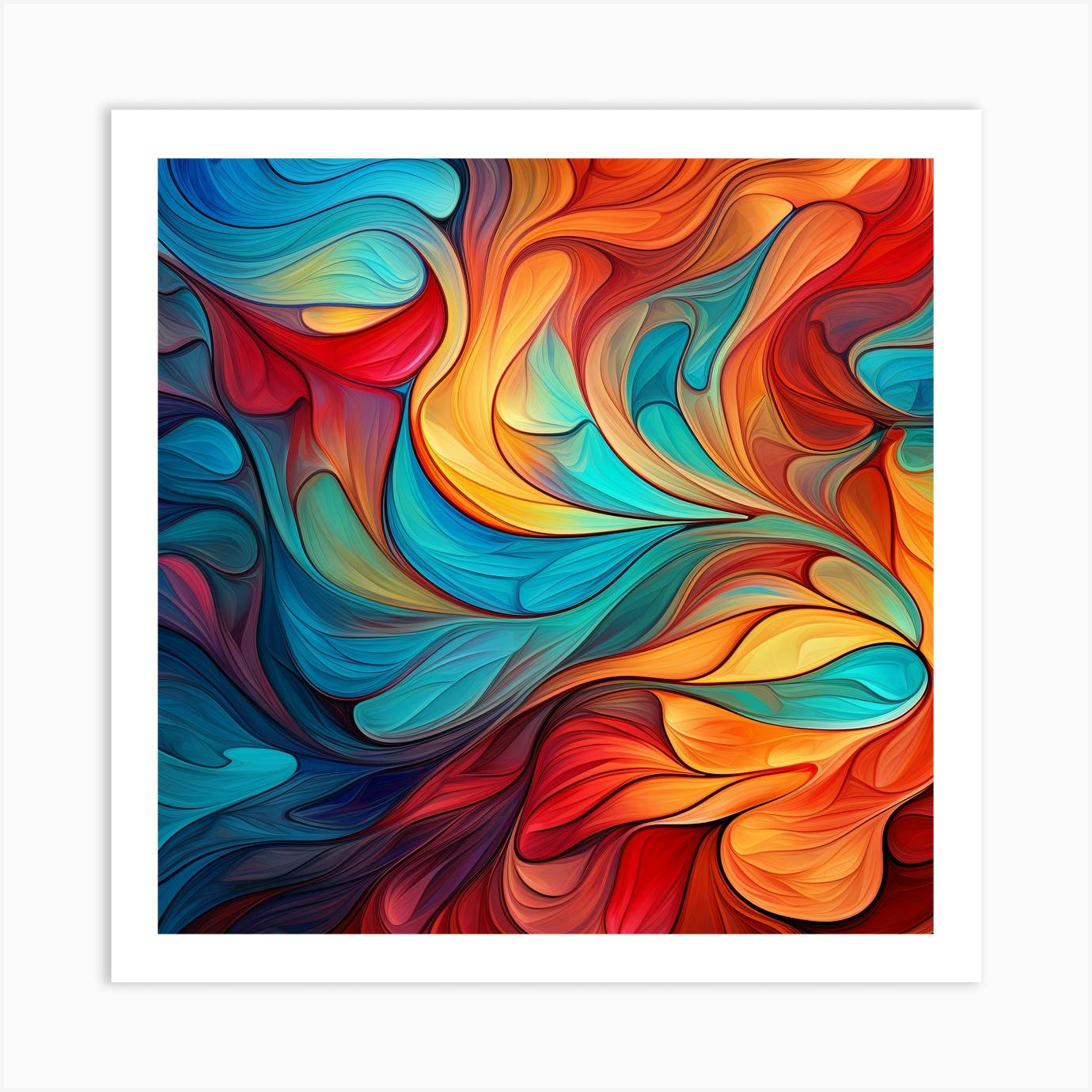 Abstract Colorful Abstract Abstract Abstract Painting Art Print by Bella Luna Fy